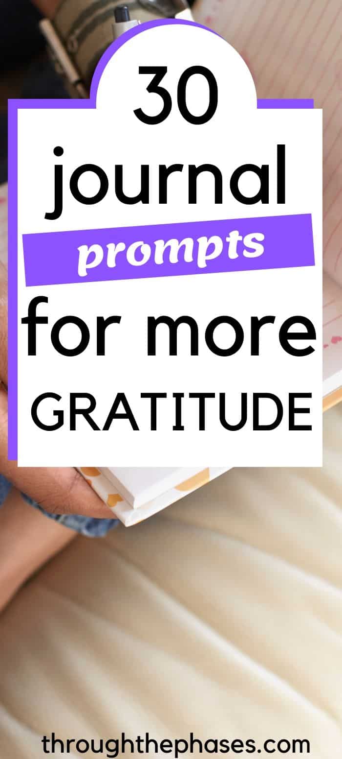30 Days of Gratitude Journal Prompts - Through the Phases