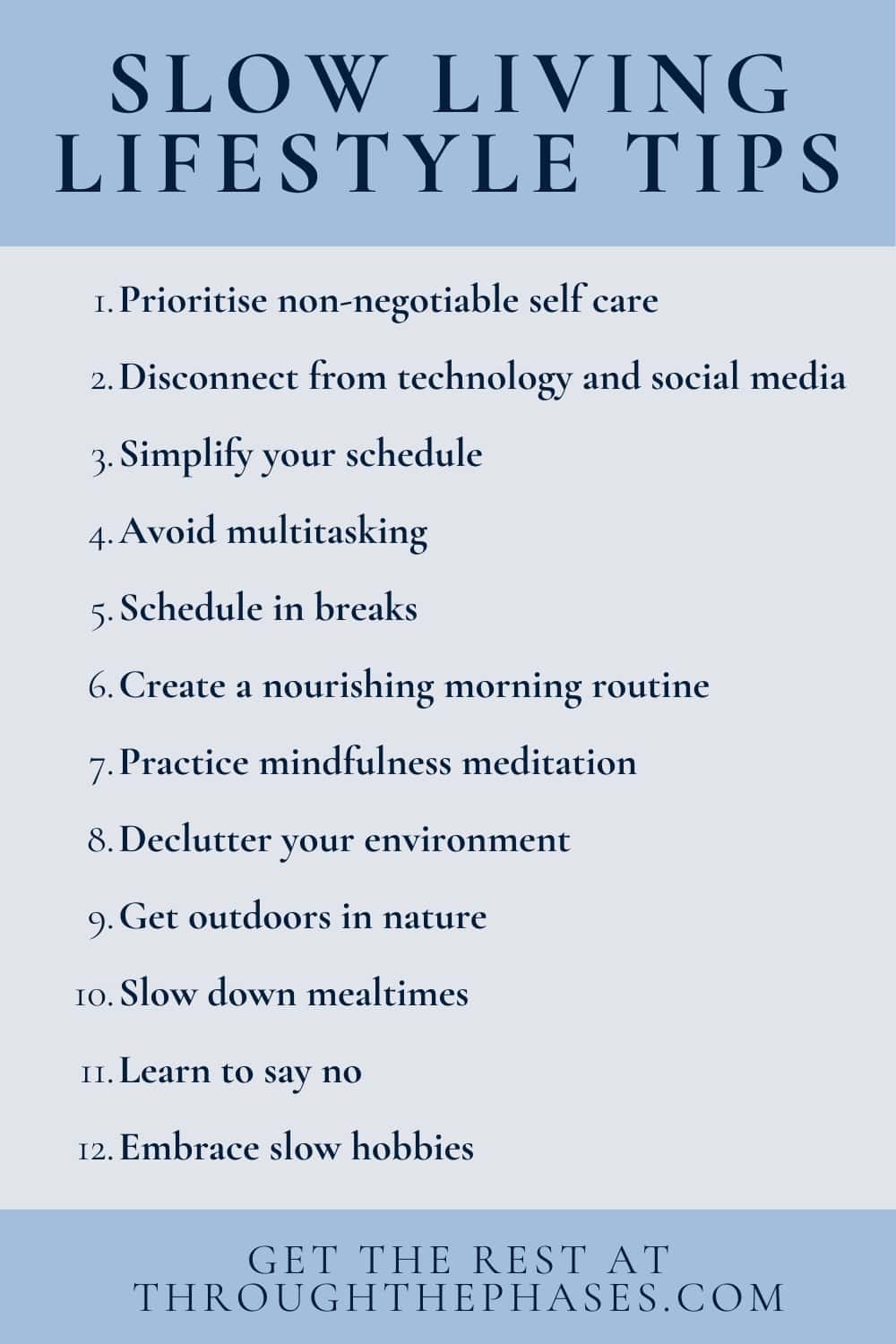27 Simple Tips to Practice a Slow Living Lifestyle - Through the Phases