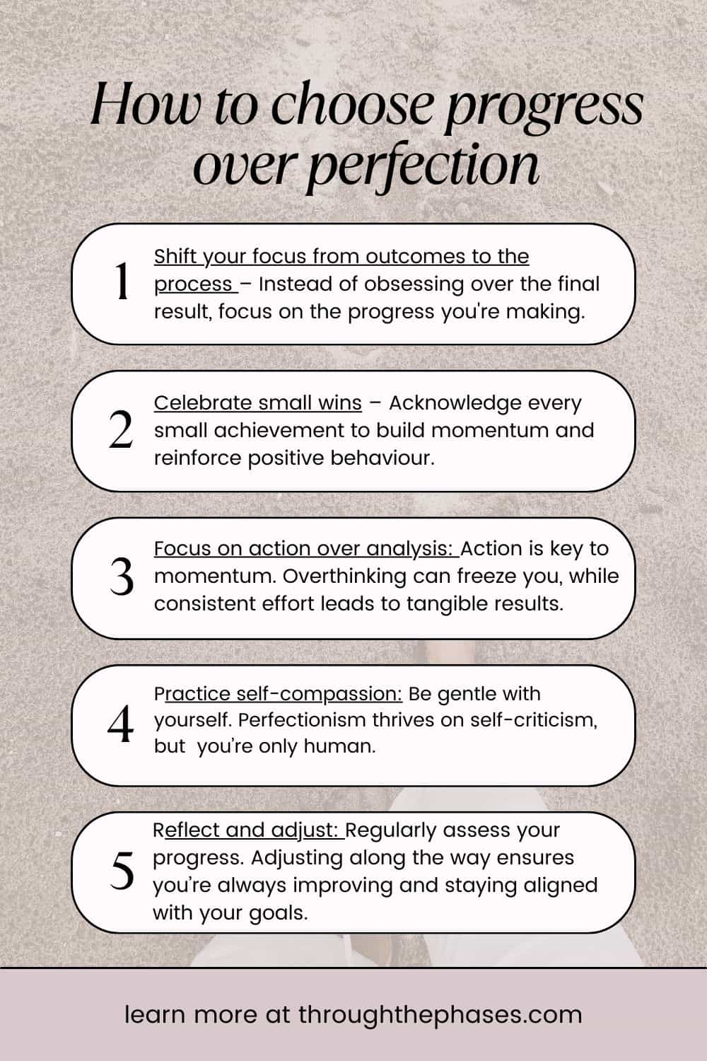 How To Embody Progress Over Perfection - Through the Phases